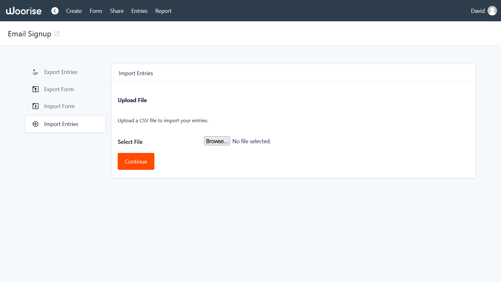 How to Import Entries – Woorise Help