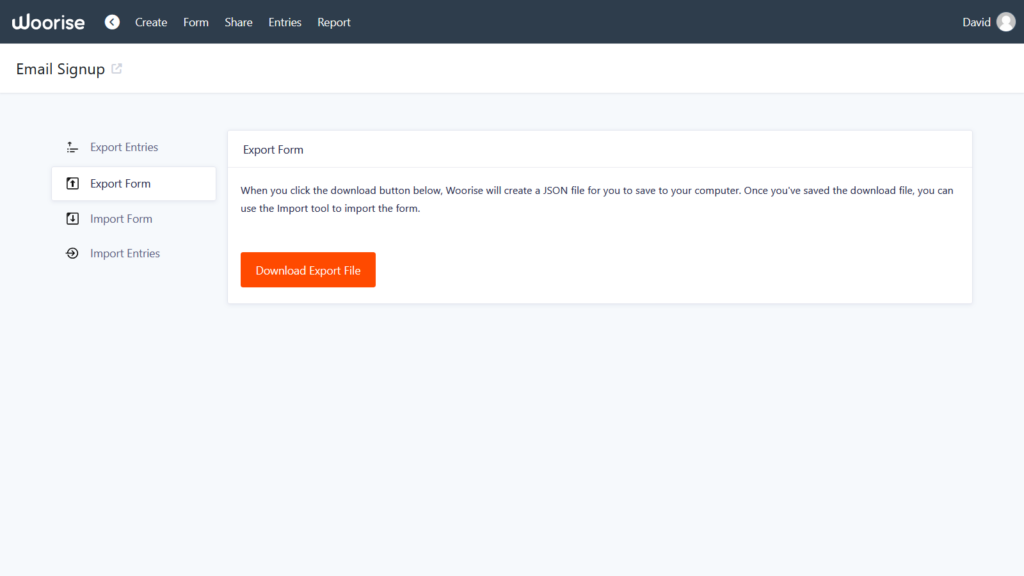How to Import and Export Forms – Woorise Help