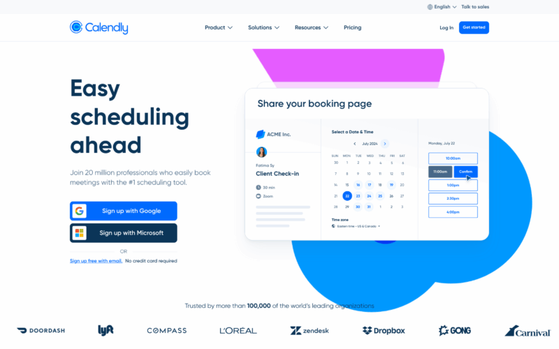 Calendly Landing Page Example – Woorise