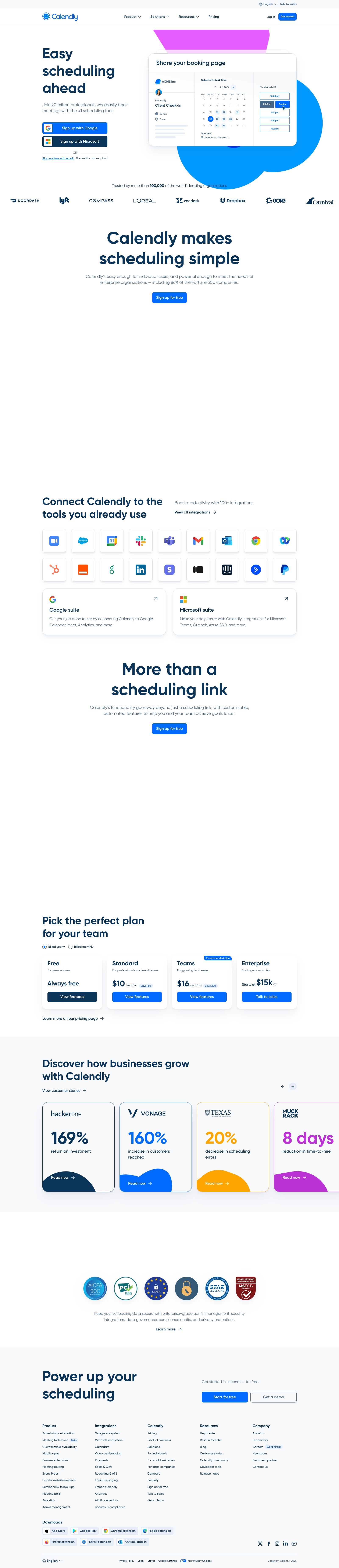 Calendly Landing Page Example – Woorise