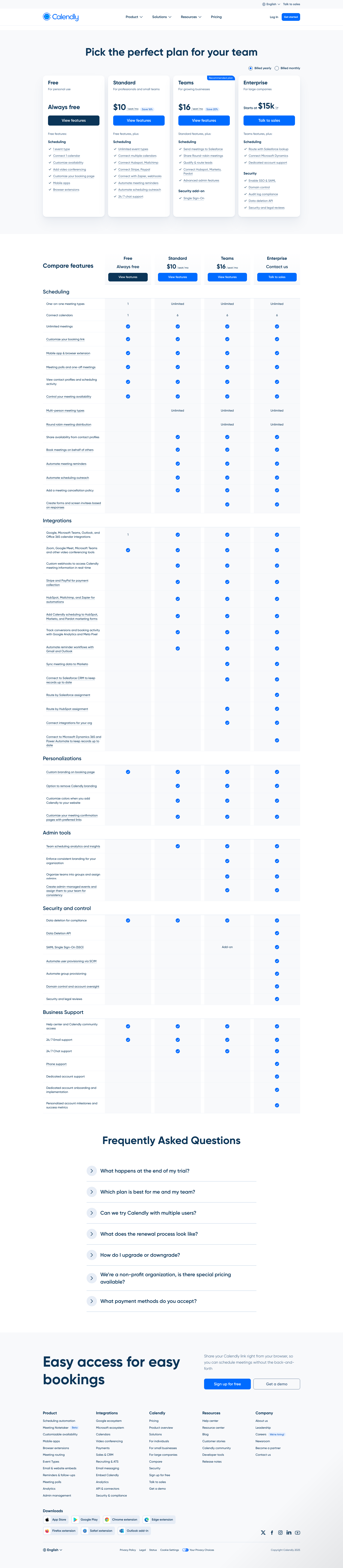 Calendly Pricing Landing Page Example – Woorise