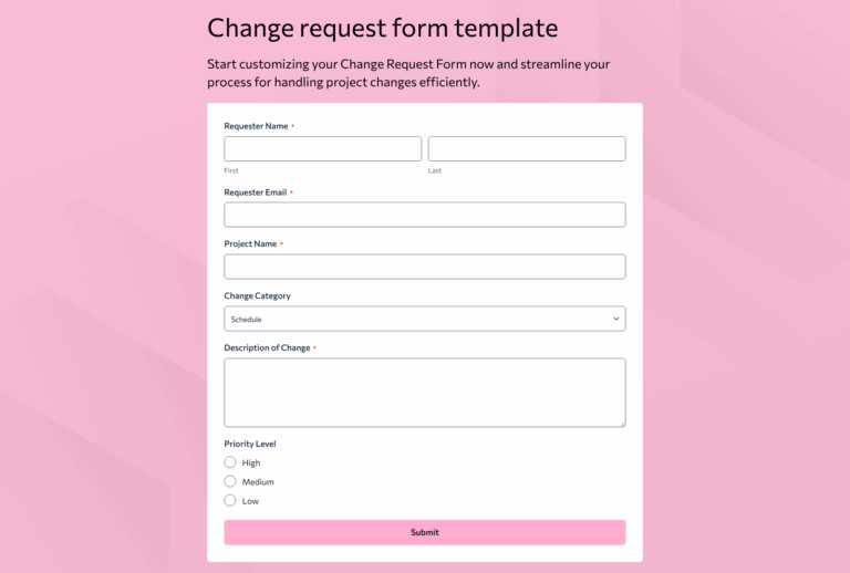 Change Request Form Template – Woorise