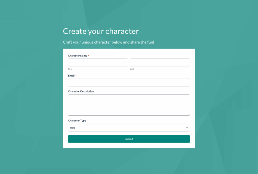 Character Creator Template – Woorise