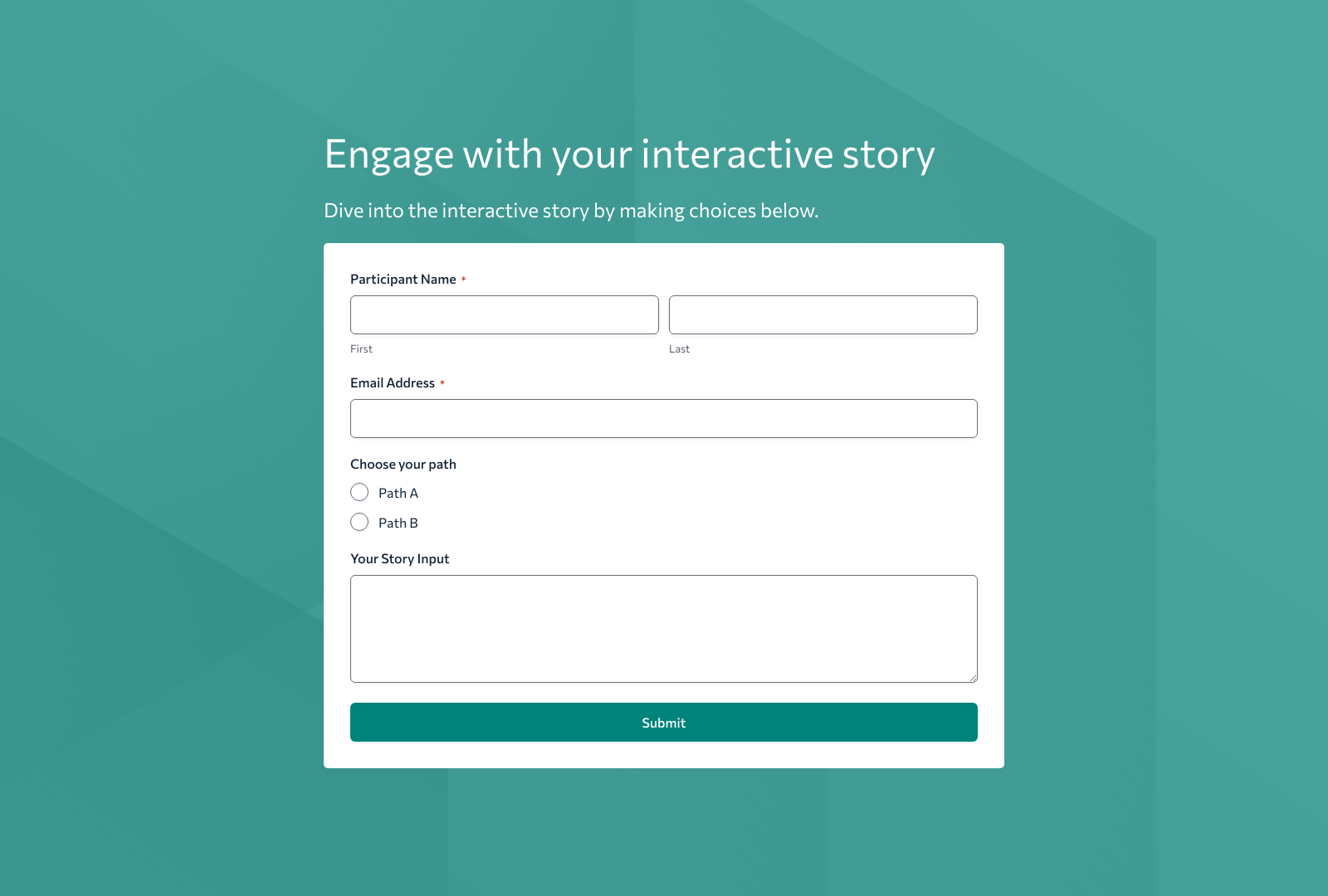 Choose Your Own Interactive Story Template – Woorise