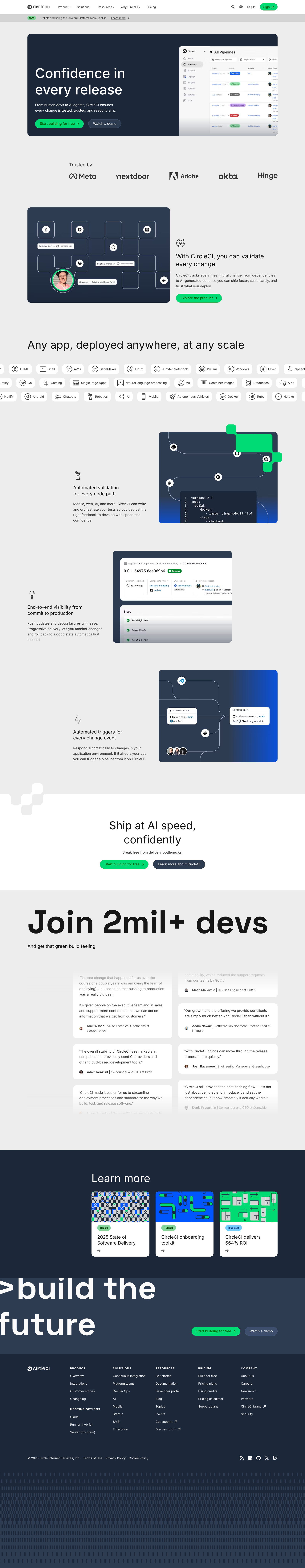 CircleCI Landing Page Example – Woorise