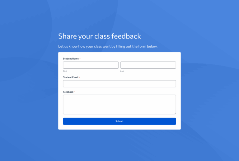 Class Feedback Form Template – Woorise