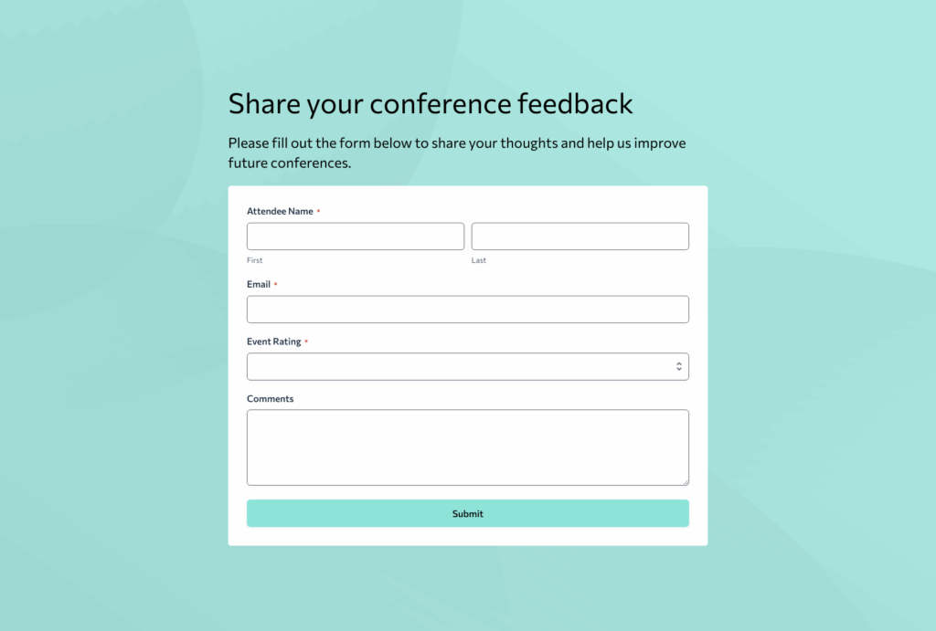 Conference Evaluation Form Template – Woorise