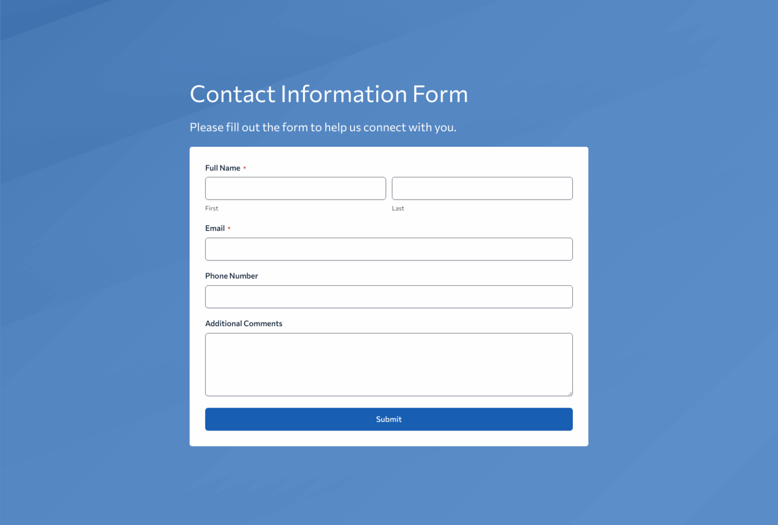 Contact Information Form Template – Woorise