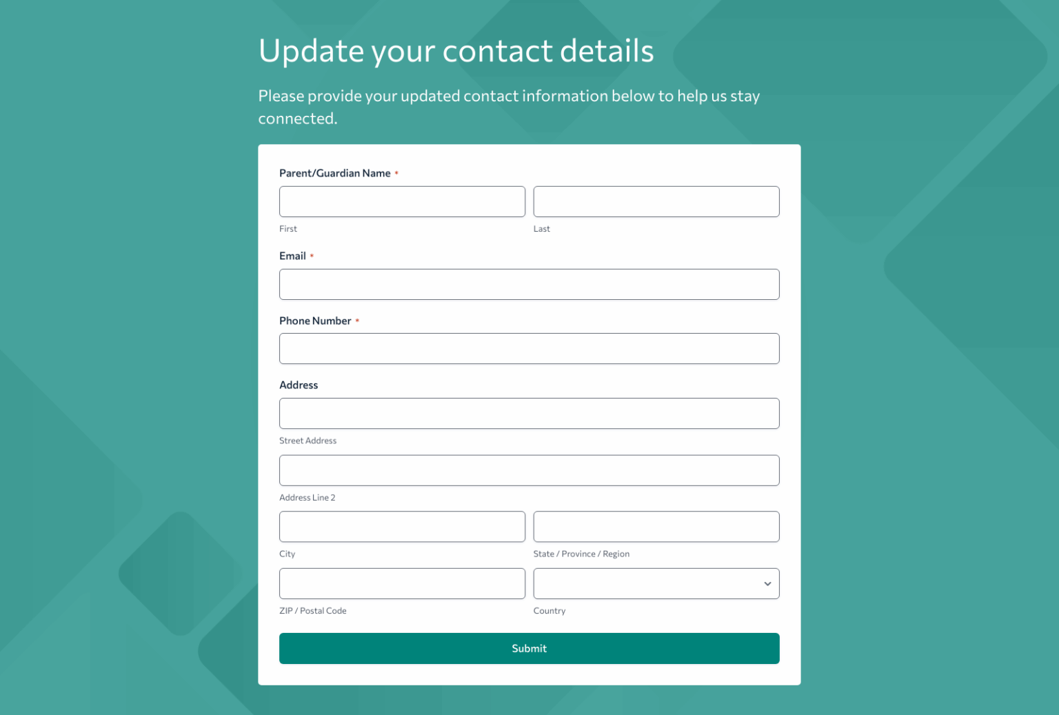 Contact Information Update Form Template – Woorise