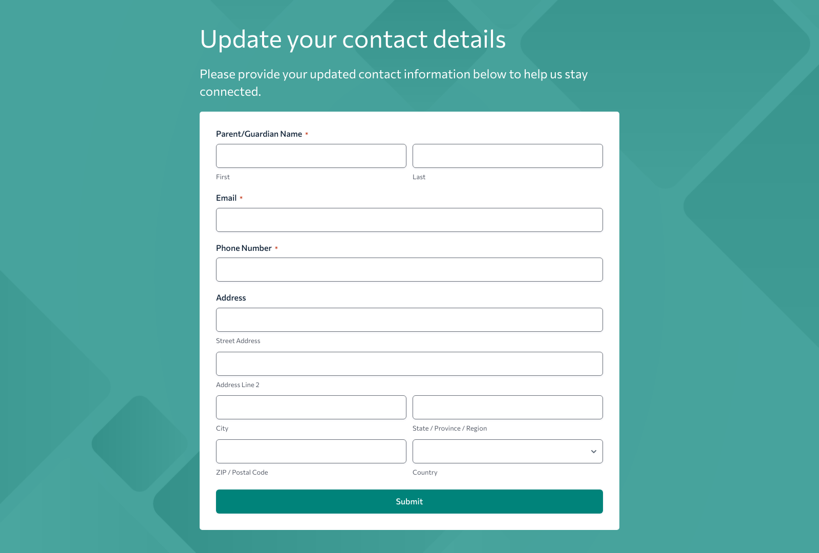 Contact Information Update Form Template – Woorise