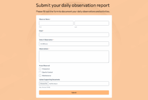 Daily Observation Report Form Template – Woorise
