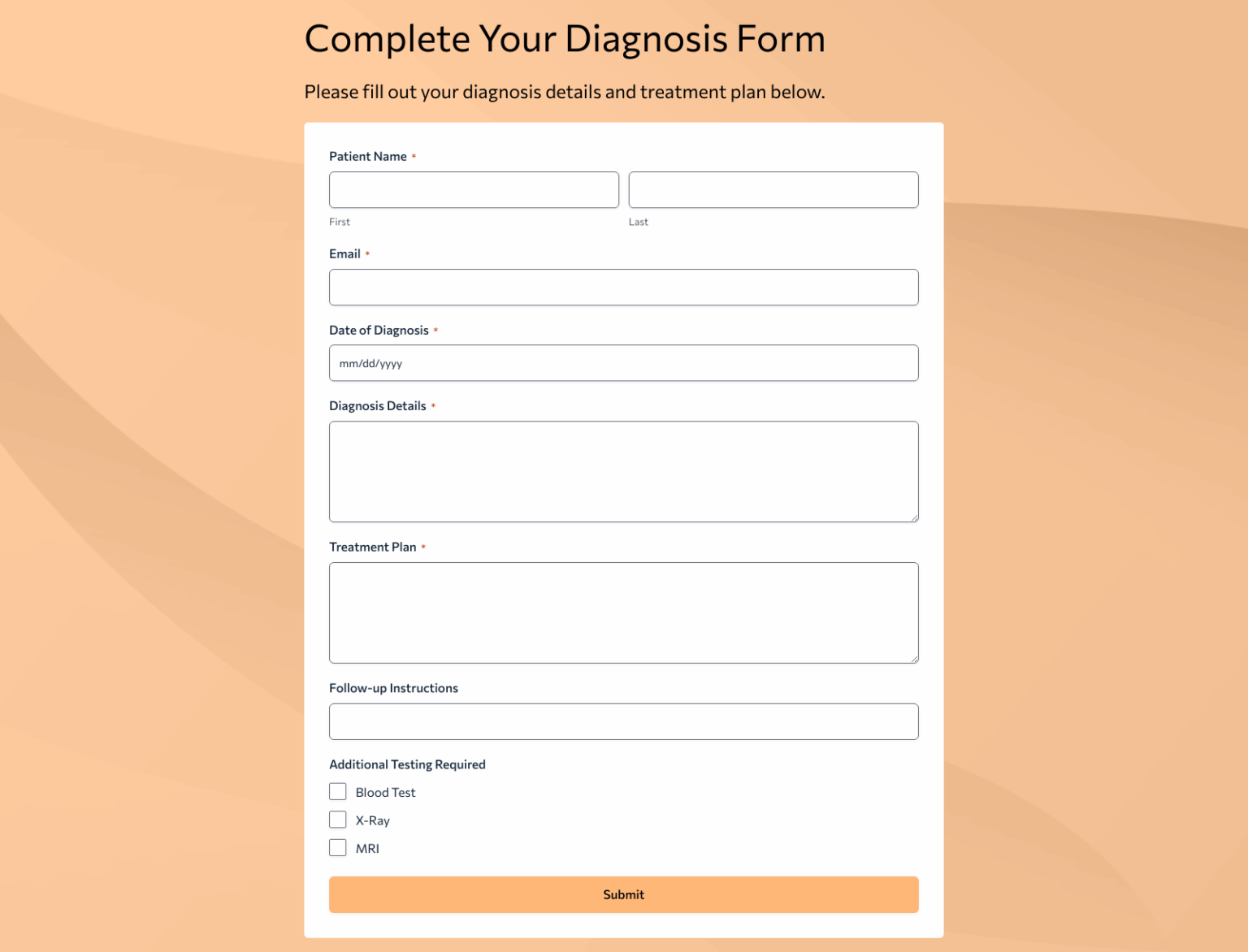Doctor Diagnosis Form Template – Woorise