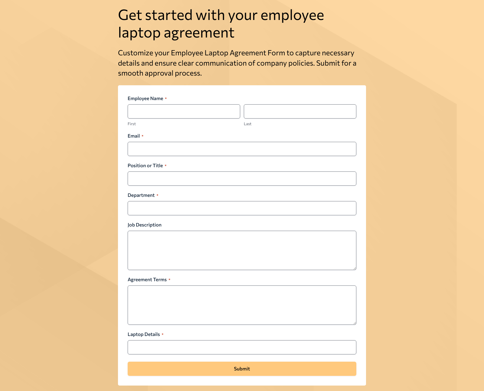 Employee Laptop Agreement Form Template – Woorise