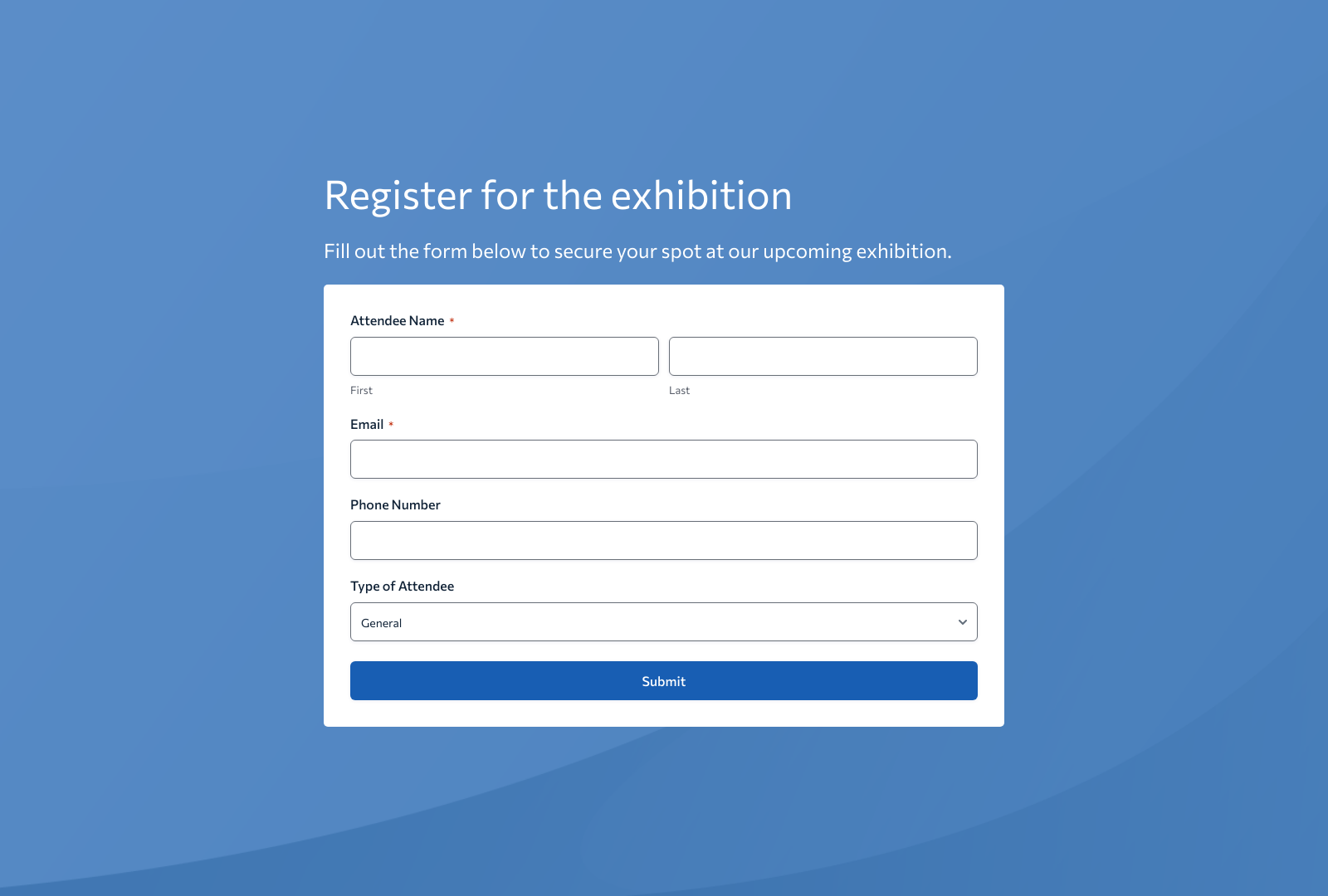 Exhibition Registration Form Template – Woorise