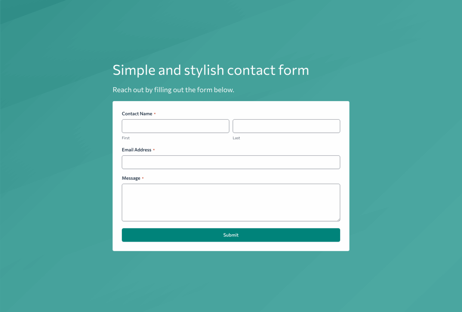 Get In Touch Form Template – Woorise