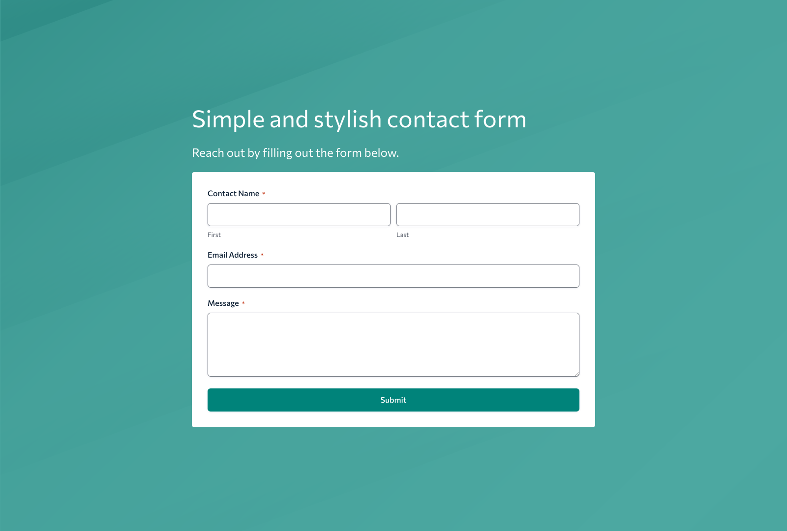Get In Touch Form Template – Woorise