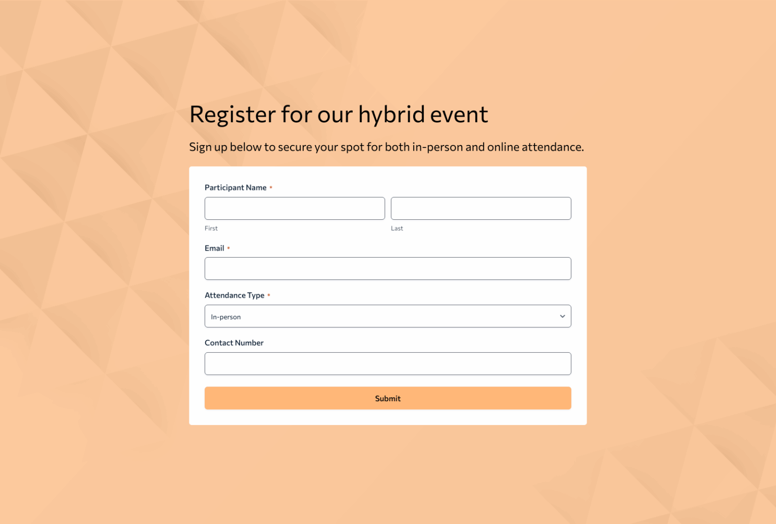 Hybrid Event Registration Form Template – Woorise