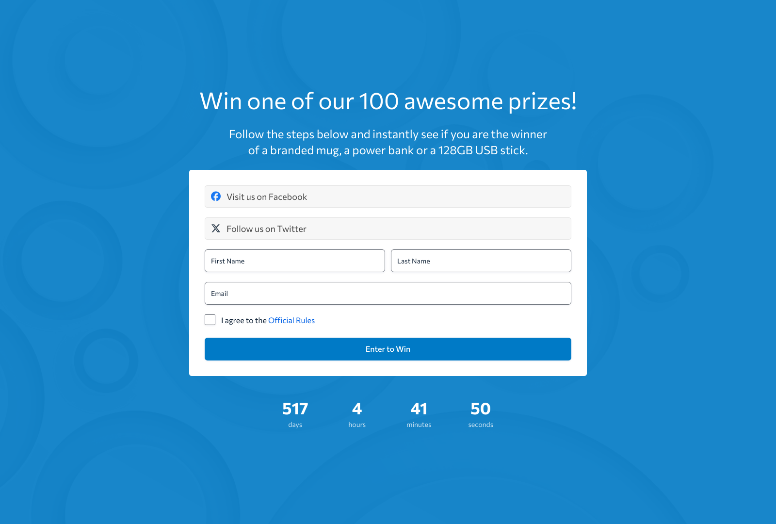 Instant Win Multiple Prizes Template – Woorise