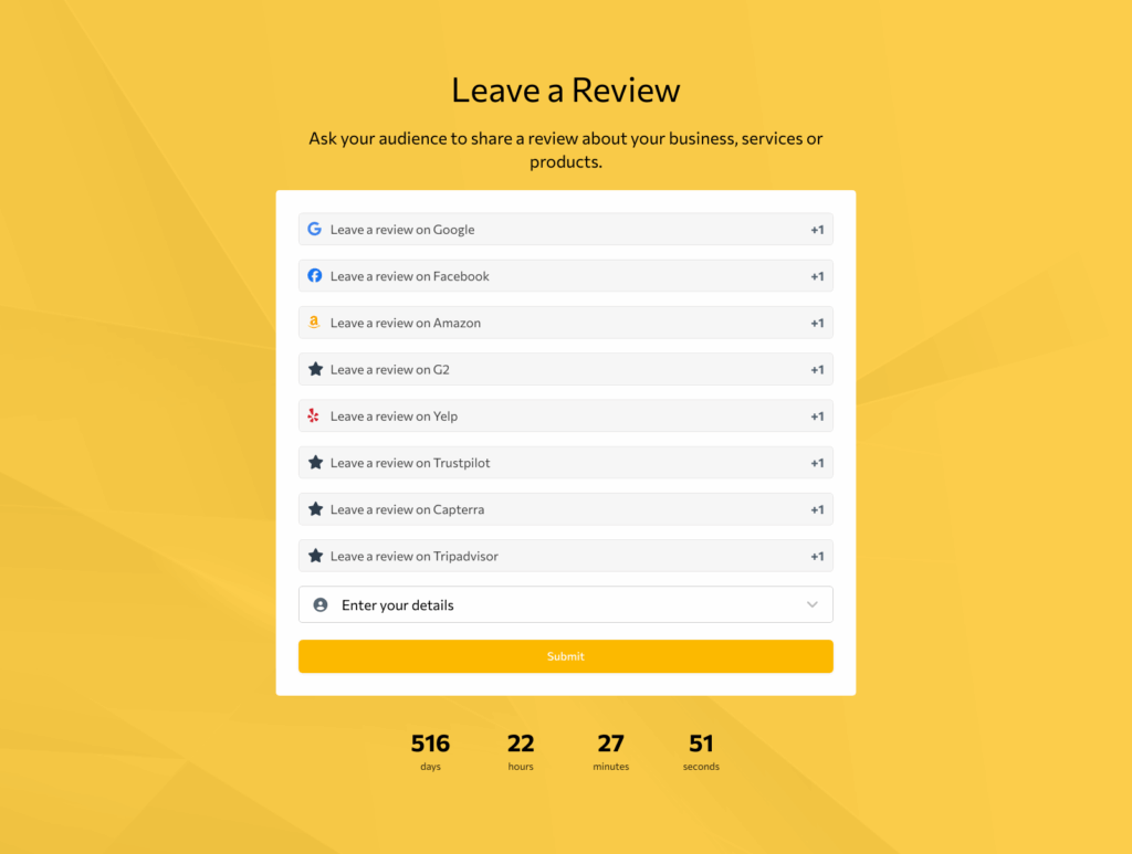 Leave a Review Template – Woorise