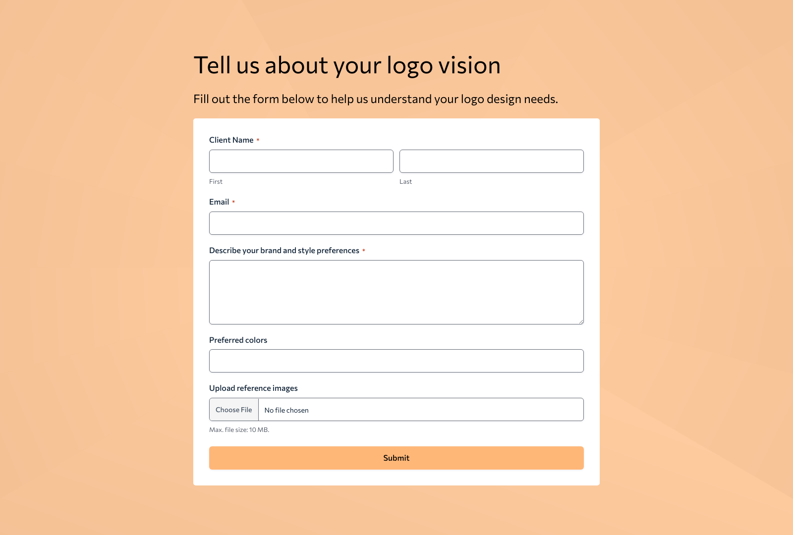 Logo Design Brief Form Template – Woorise