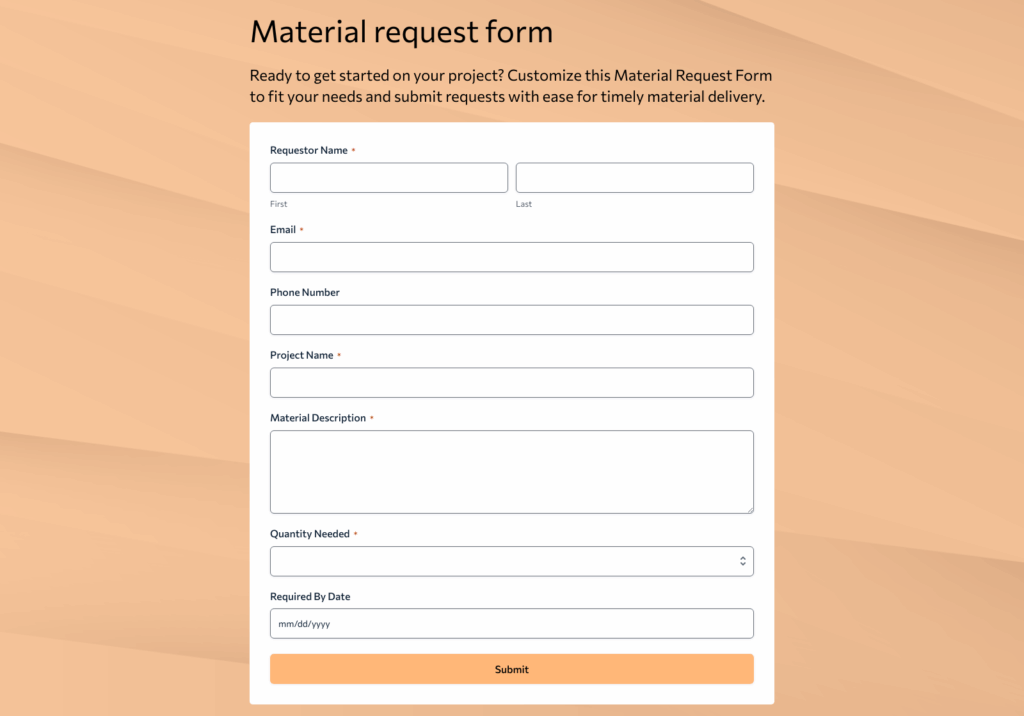 Material Request Form Template – Woorise