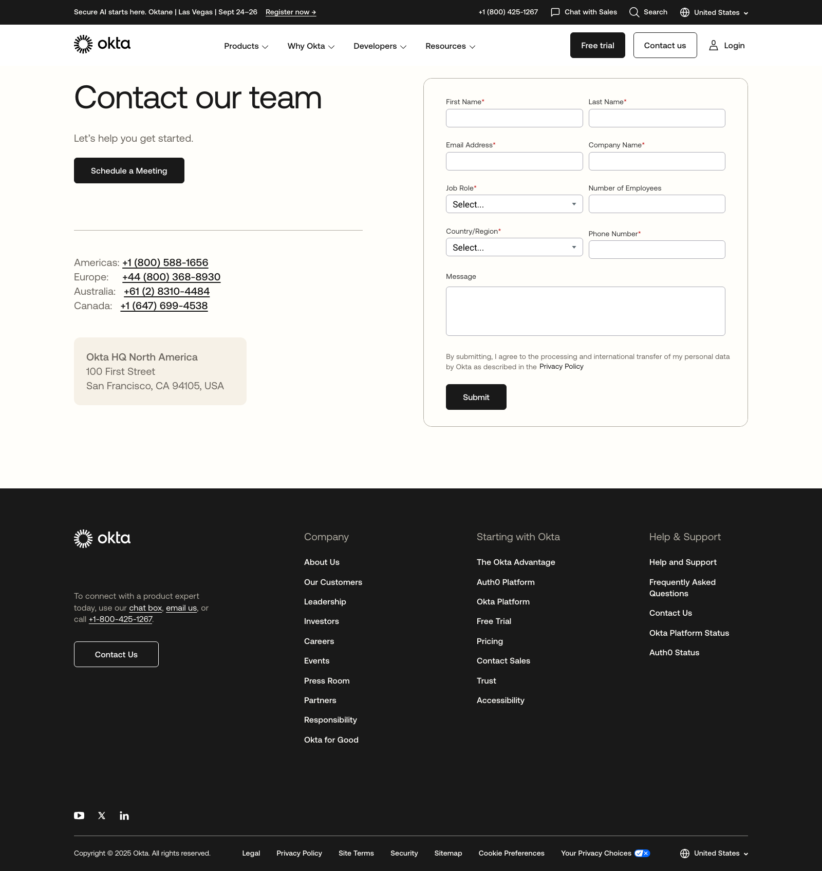 Okta Landing Page Example – Woorise