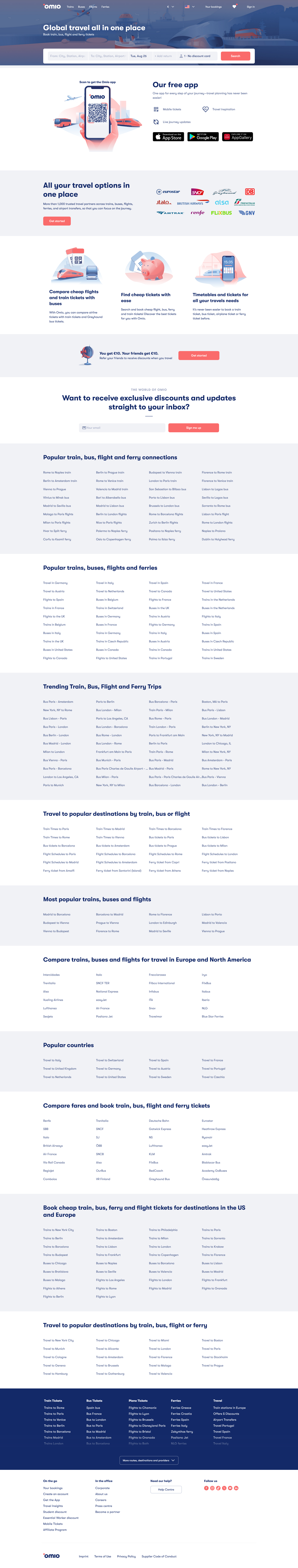 Omio Landing Page Example – Woorise