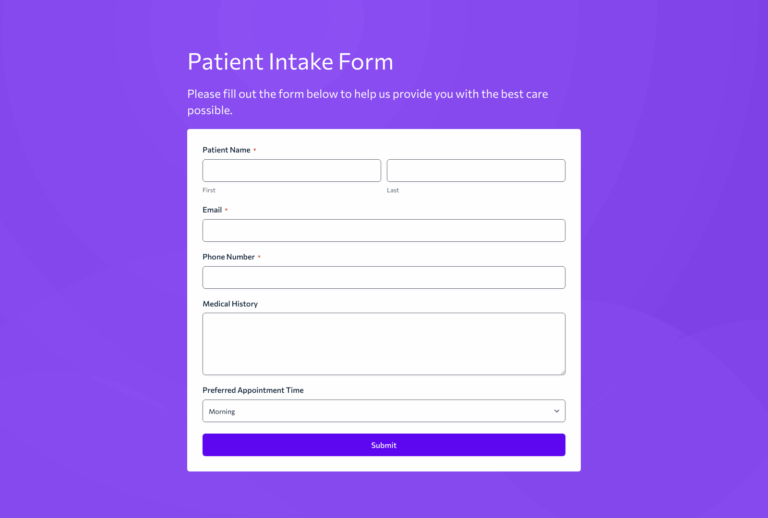 Patient Intake Form Template – Woorise