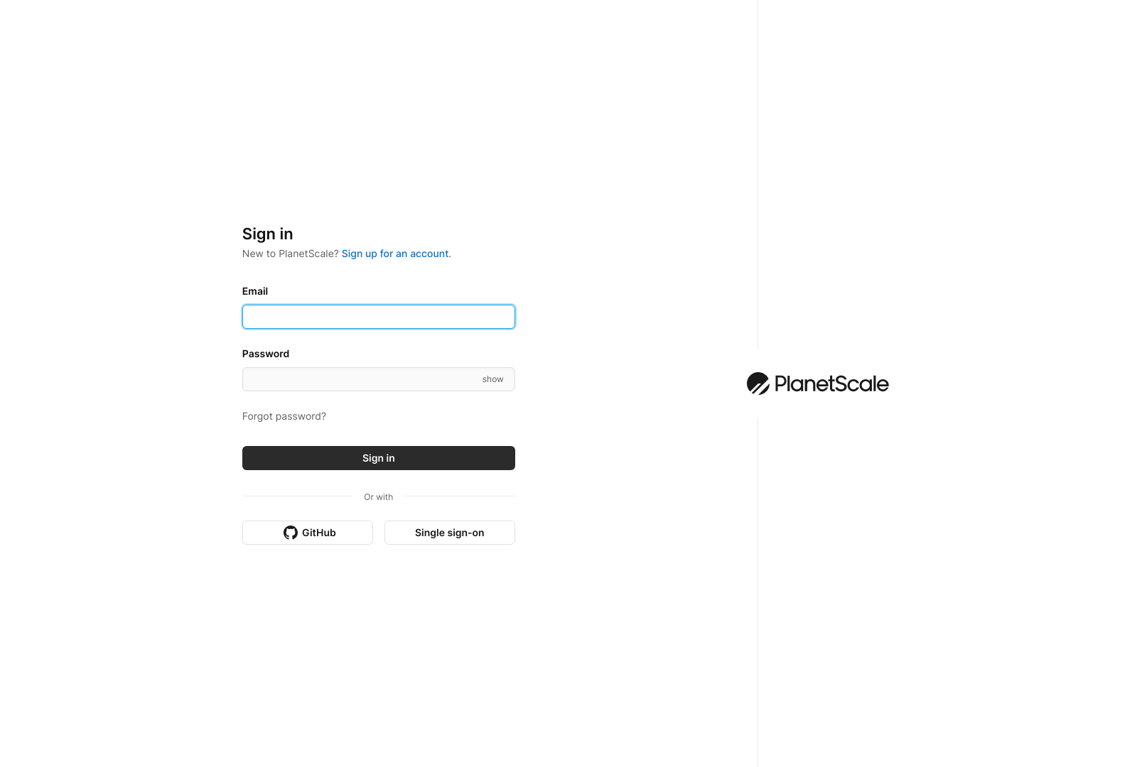 PlanetScale Login Landing Page Example – Woorise