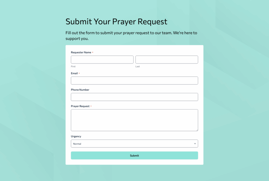 Prayer Request Form Template – Woorise