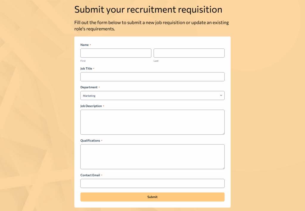 Recruitment Requisition Form Template – Woorise