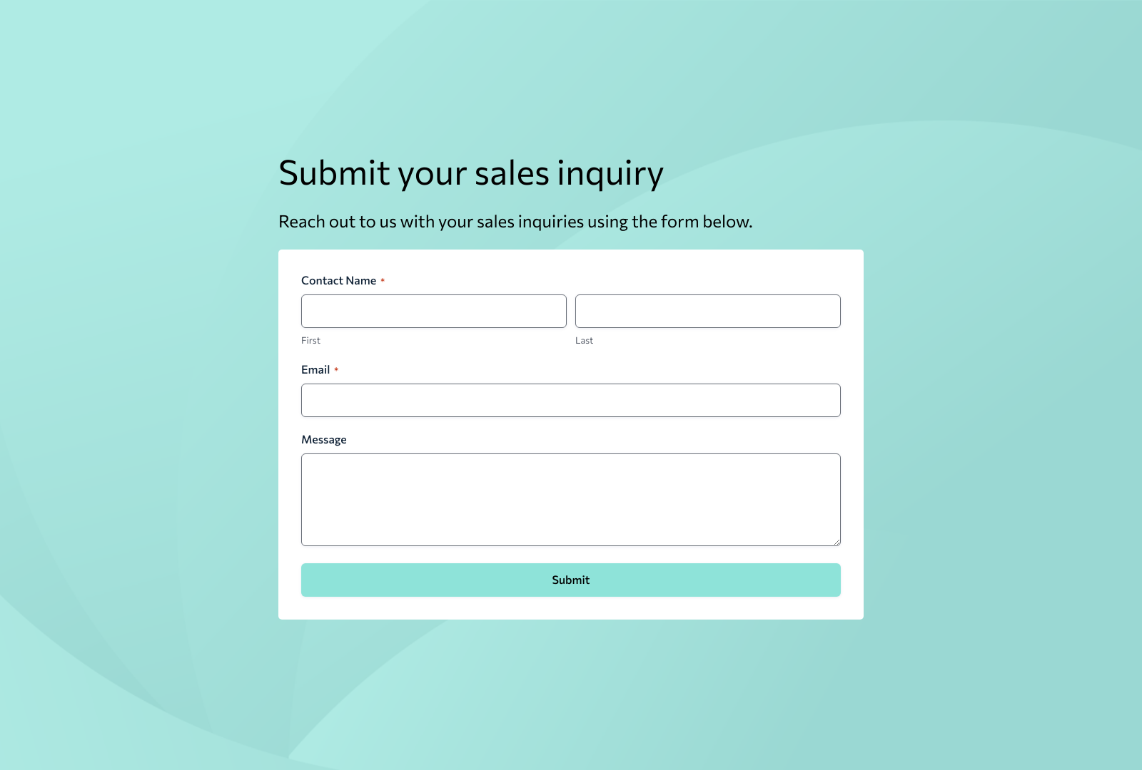 Sales Inquiry Form Template – Woorise