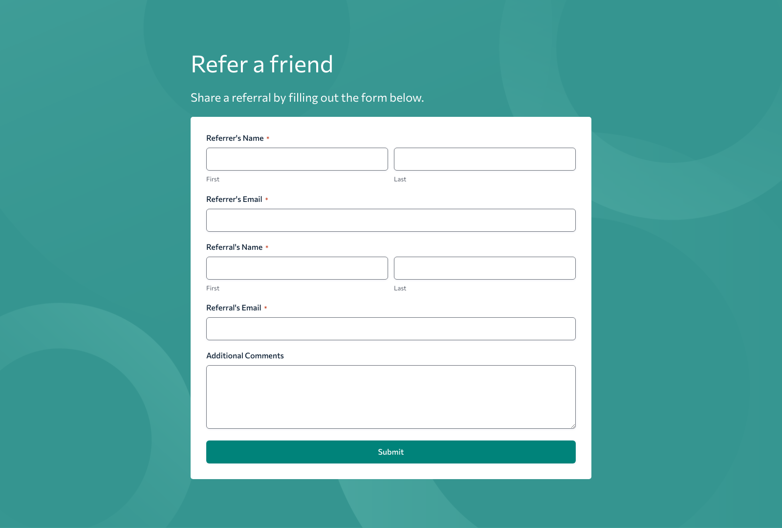Sales Referral Form Template – Woorise