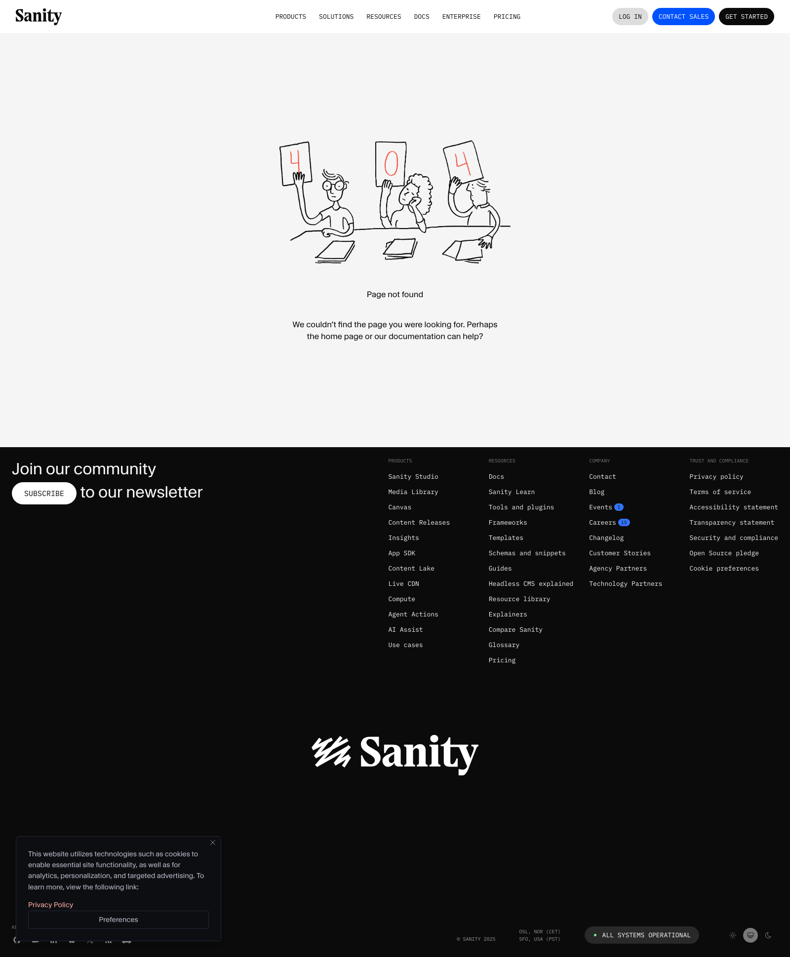 Sanity 404 Not Found Landing Page Example – Woorise