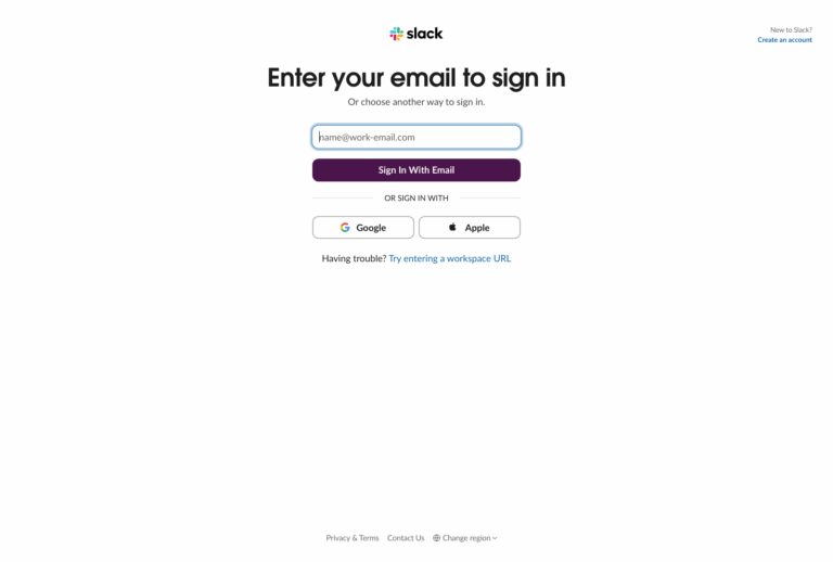 Slack Login Landing Page Example – Woorise