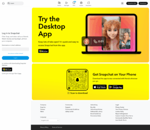 Snapchat Landing Page Example – Woorise