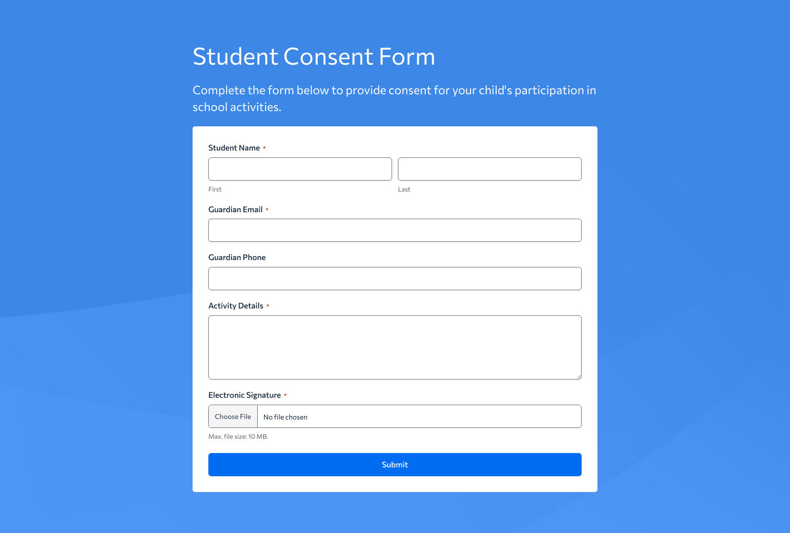 Student Consent Form Template – Woorise