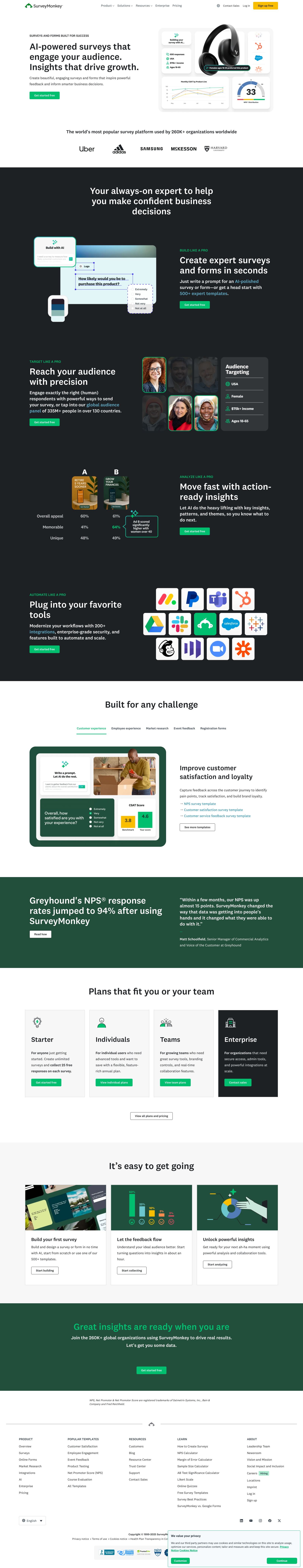 SurveyMonkey Landing Page Example – Woorise