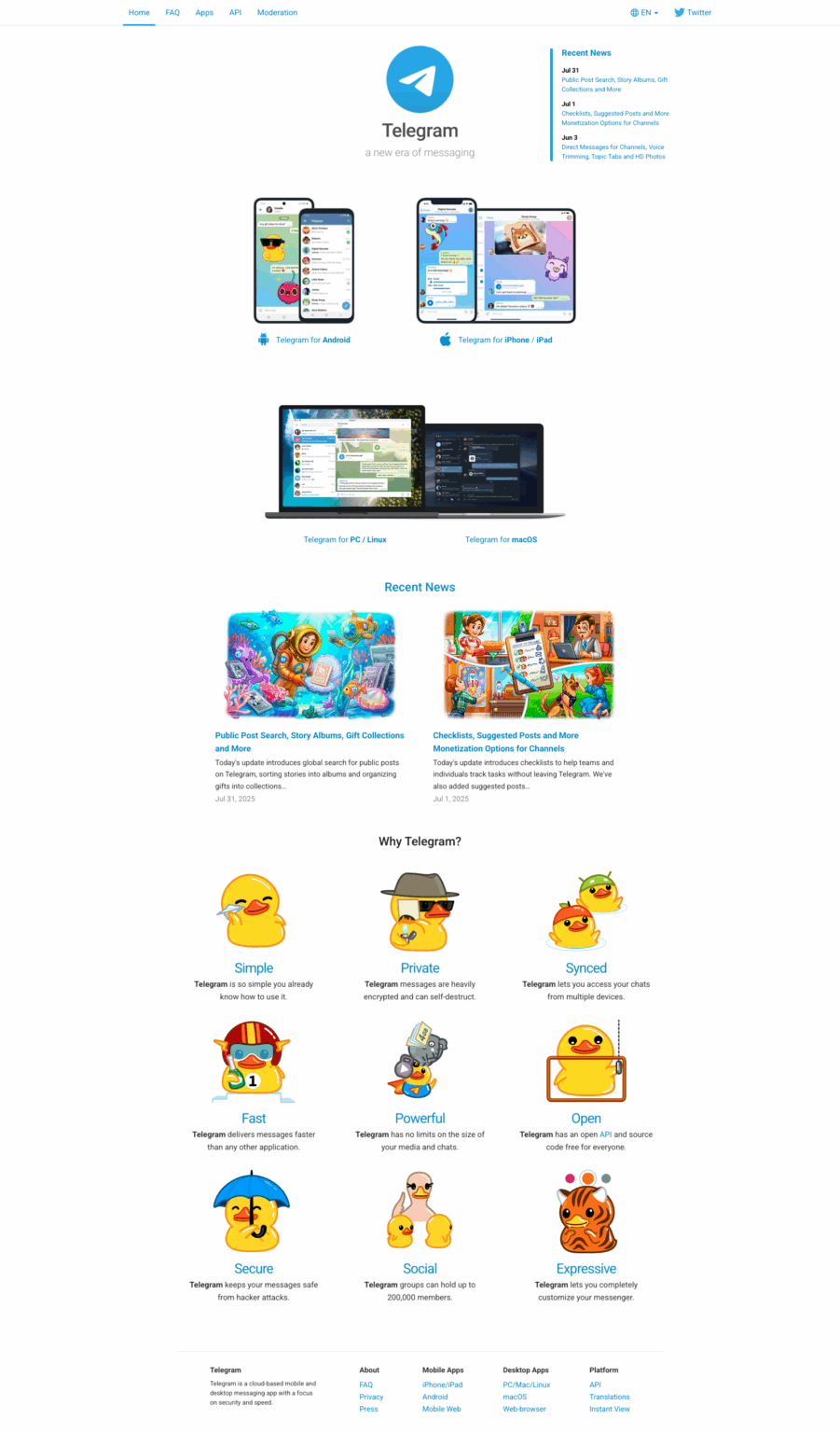 Telegram Mobile App Landing Page Example – Woorise