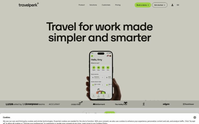 TravelPerk Landing Page Example – Woorise