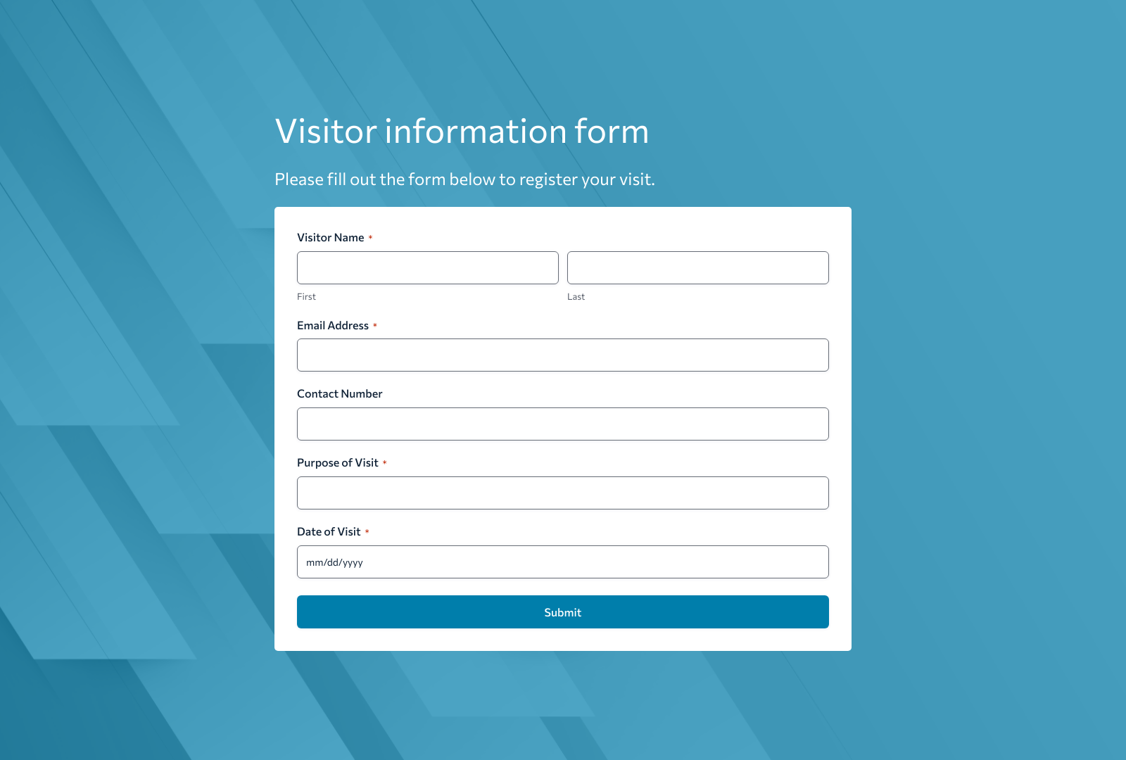 Visitor Form Template – Woorise