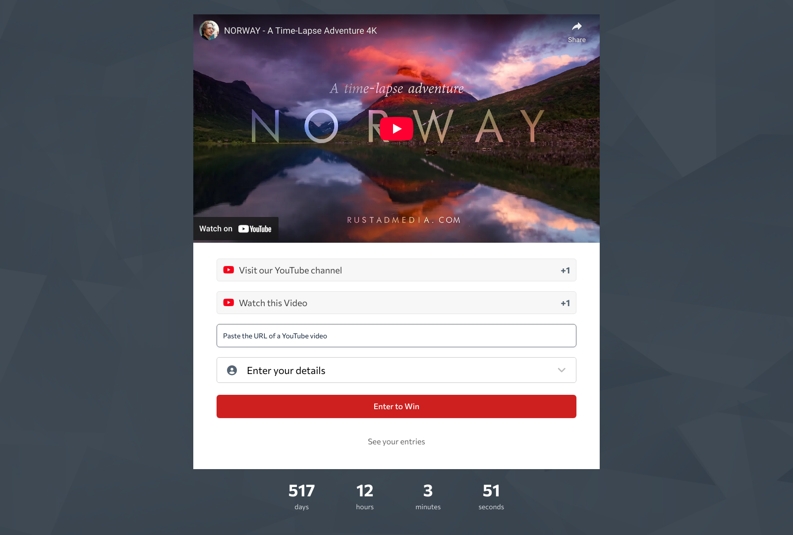 YouTube Contest Template – Woorise